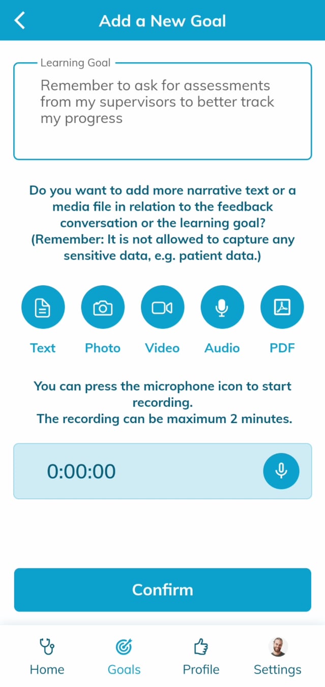 Manage your learning goals